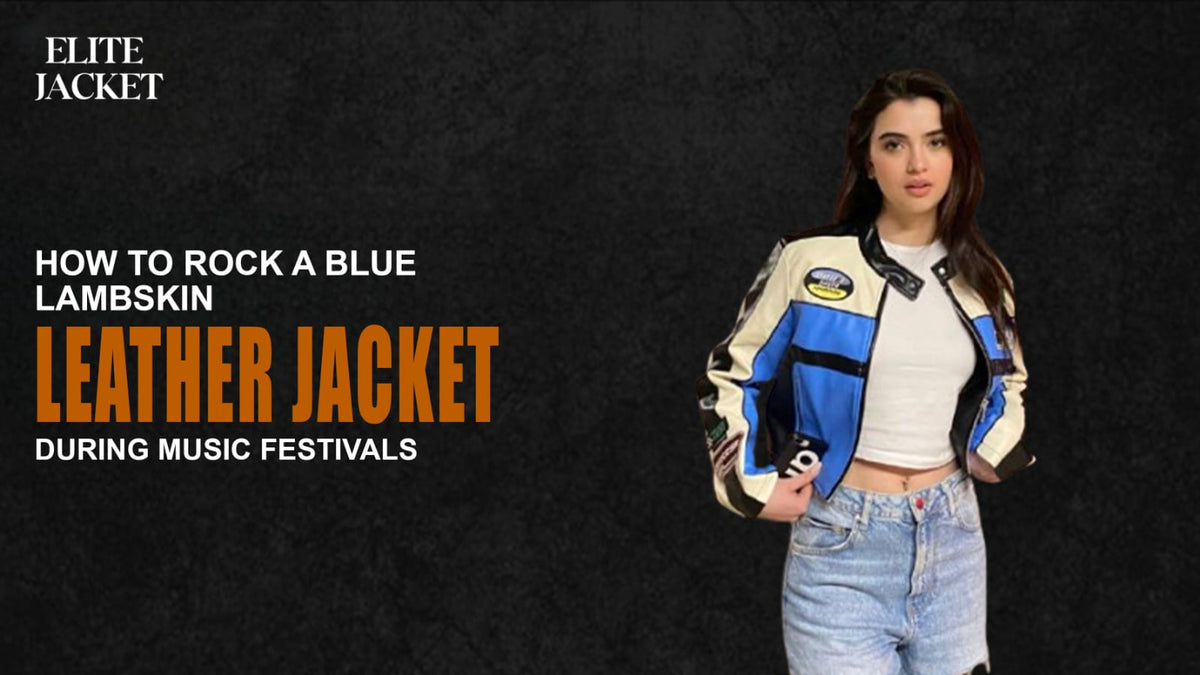 Rock Blue Lambskin Jackets at Music Festivals – Elite Jacket