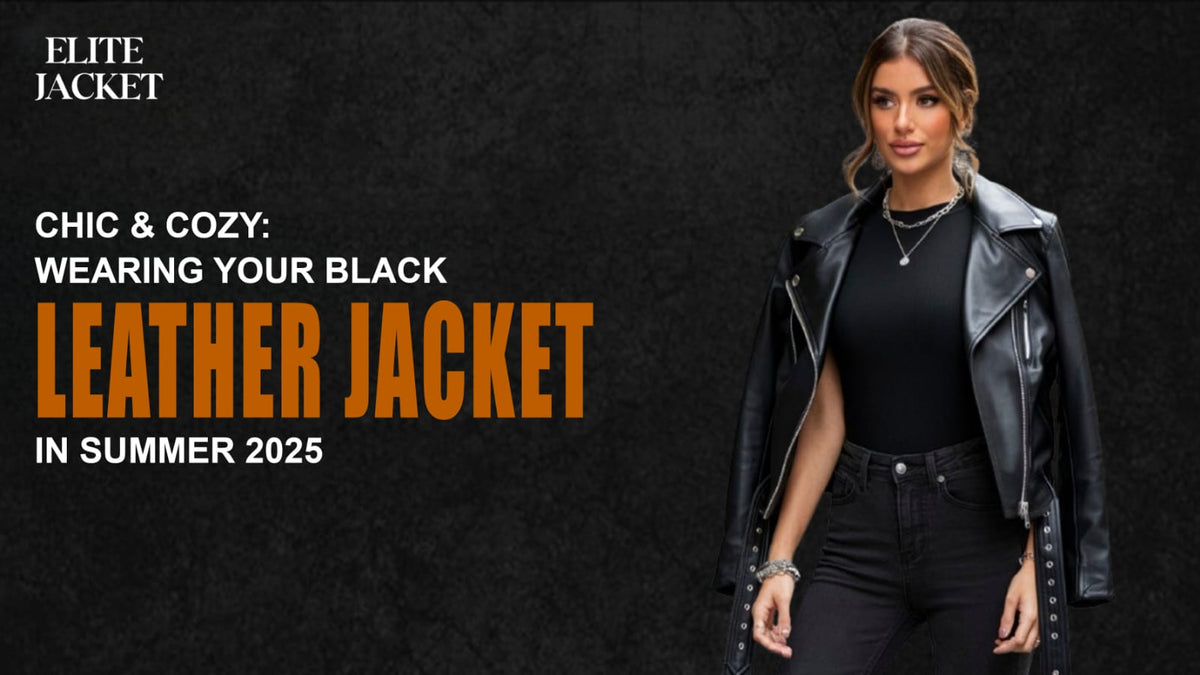 Chic & Cozy: Wear Your Black Leather Jacket Summer 2025 – Elite Jacket