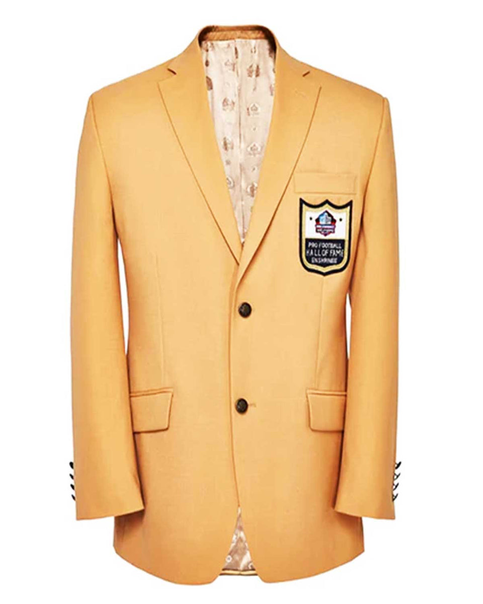 Mens NFL Hall of Fame Gold Leather Jacket | Elite Jacket