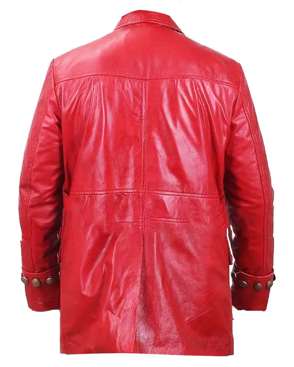 Beauty and The Beast Gaston Luke Evans Red Leather Coat – Elite Jacket