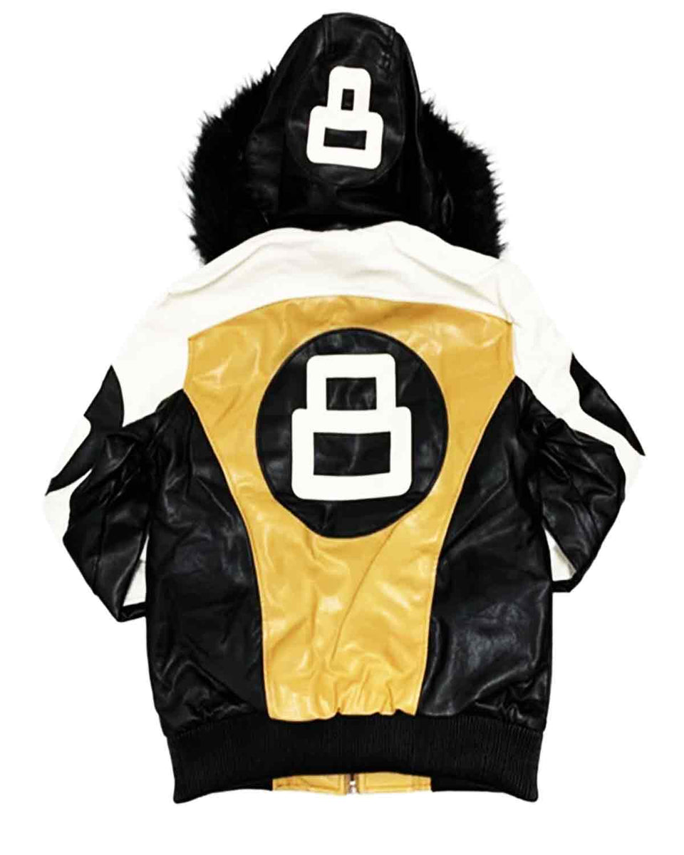 Mens Robert Phillipe Wheat 8 Ball Pool Logo Leather Jacket – Elite Jacket