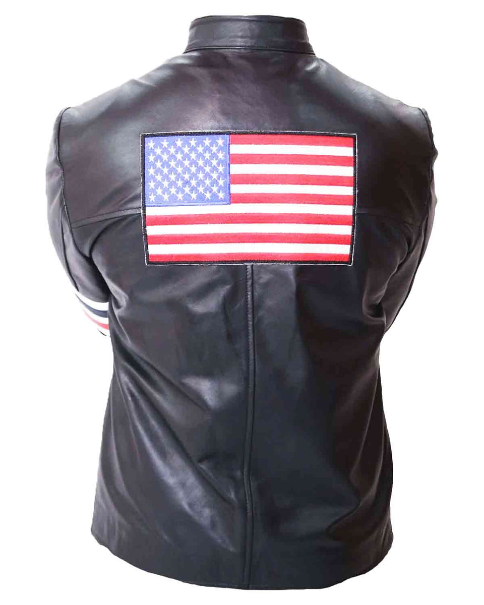 Mens Easy Rider Captain America Black Jacket | Elite Jacket