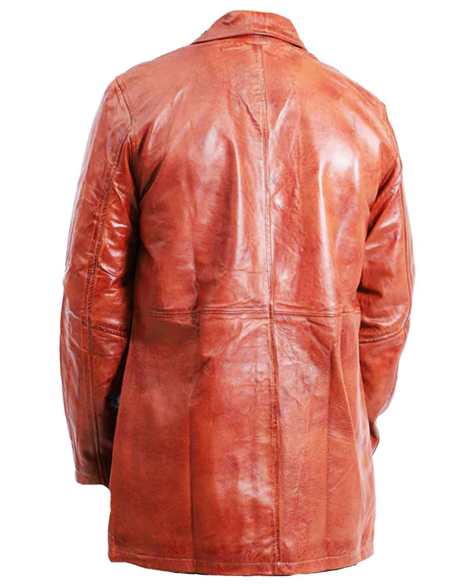 Mens Brown Stylish Leather Coat | Elite Jacket