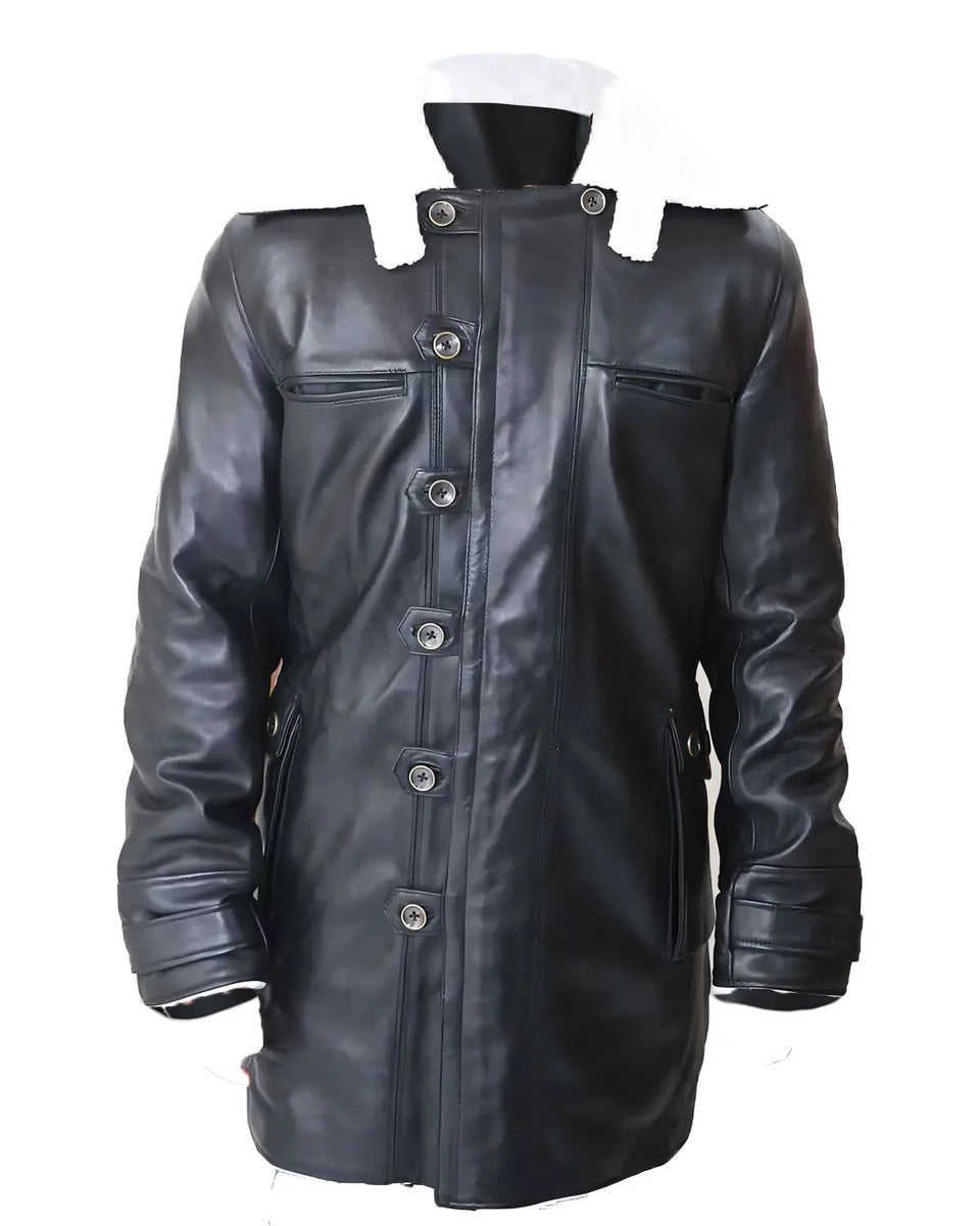 Mens The Dark Knight Rises Tom Hardy Bane Black Leather Coat – Elite Jacket