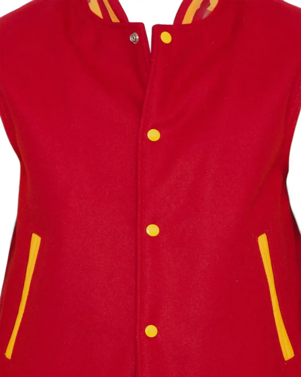 Mens Iconic Red and Yellow Varsity Jacket | Elite Jacket