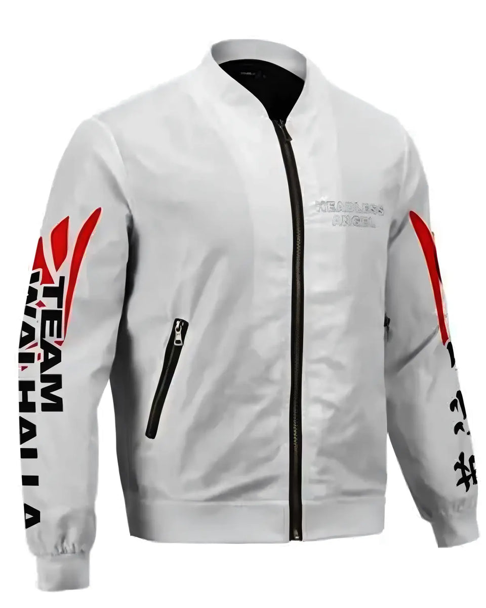 Mens Tokyo Revengers Valhalla White Bomber Jacket – Elite Jacket