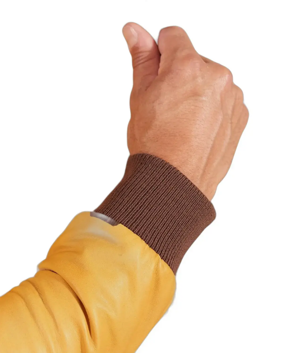 Mens Soft Yellow Bomber Leather Jacket | Elite Collection – Elite Jacket