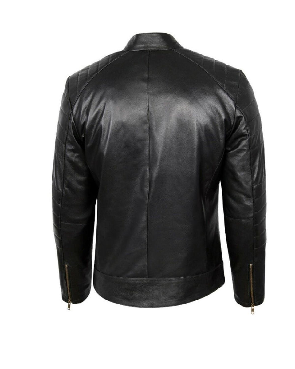 Plain Classic Biker Black Leather Jacket | Elite Jacket