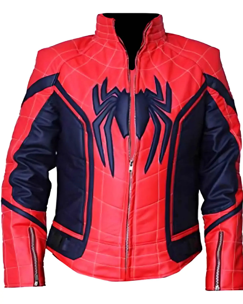 Mens Spiderman Tom Holland Leather Jacket | Elite Jacket