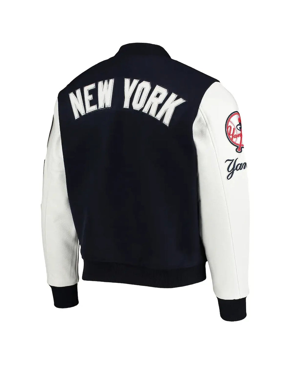 Navy Blue and White NY Yankees Letterman Jacket – Elite Jacket