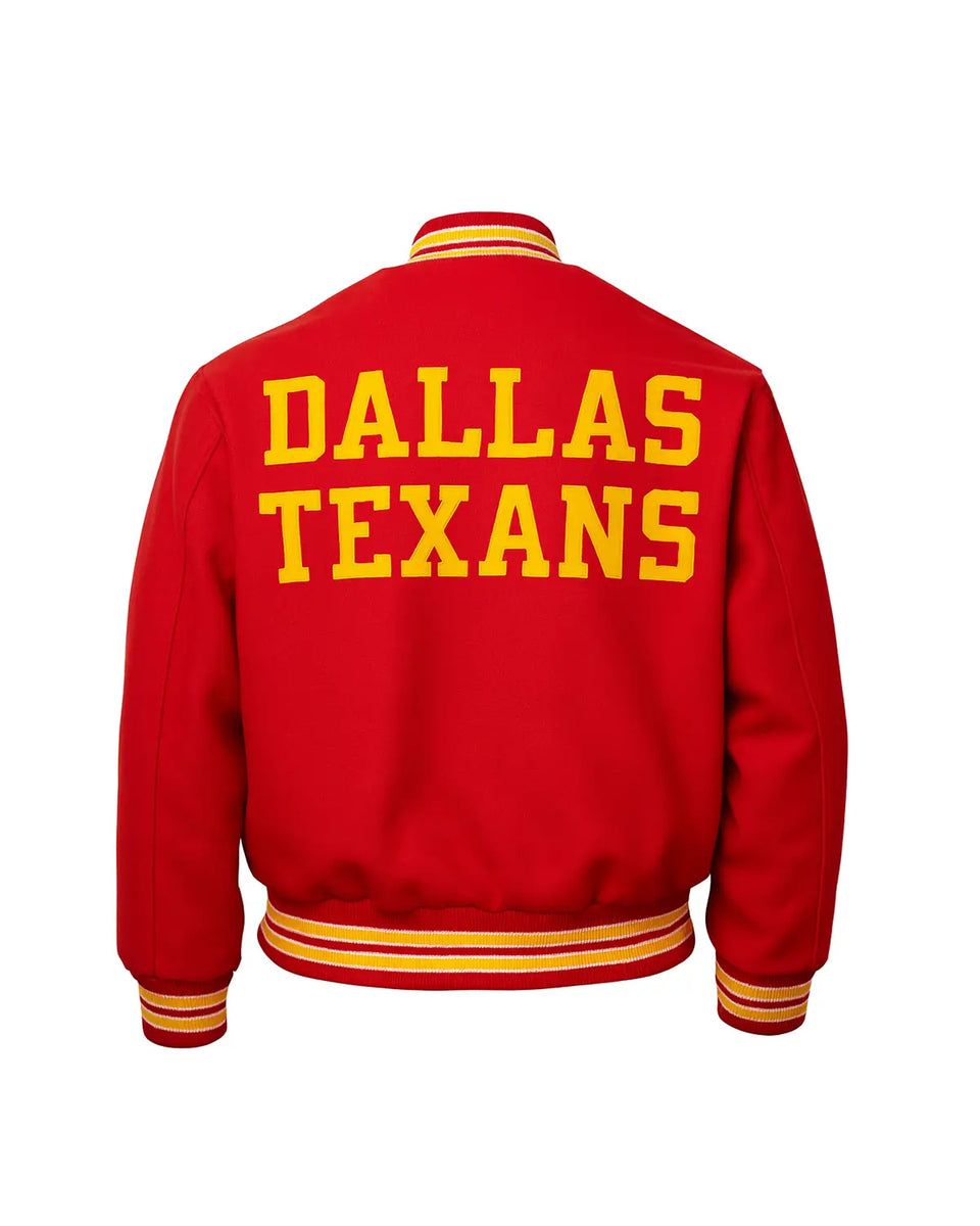 Red Travis Kelce Dallas Texans Varsity Jacket | Elite Jacket