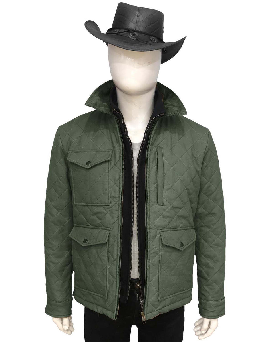 Elite Yellowstone SO5 Green Quilted Jacket – Elite Jacket
