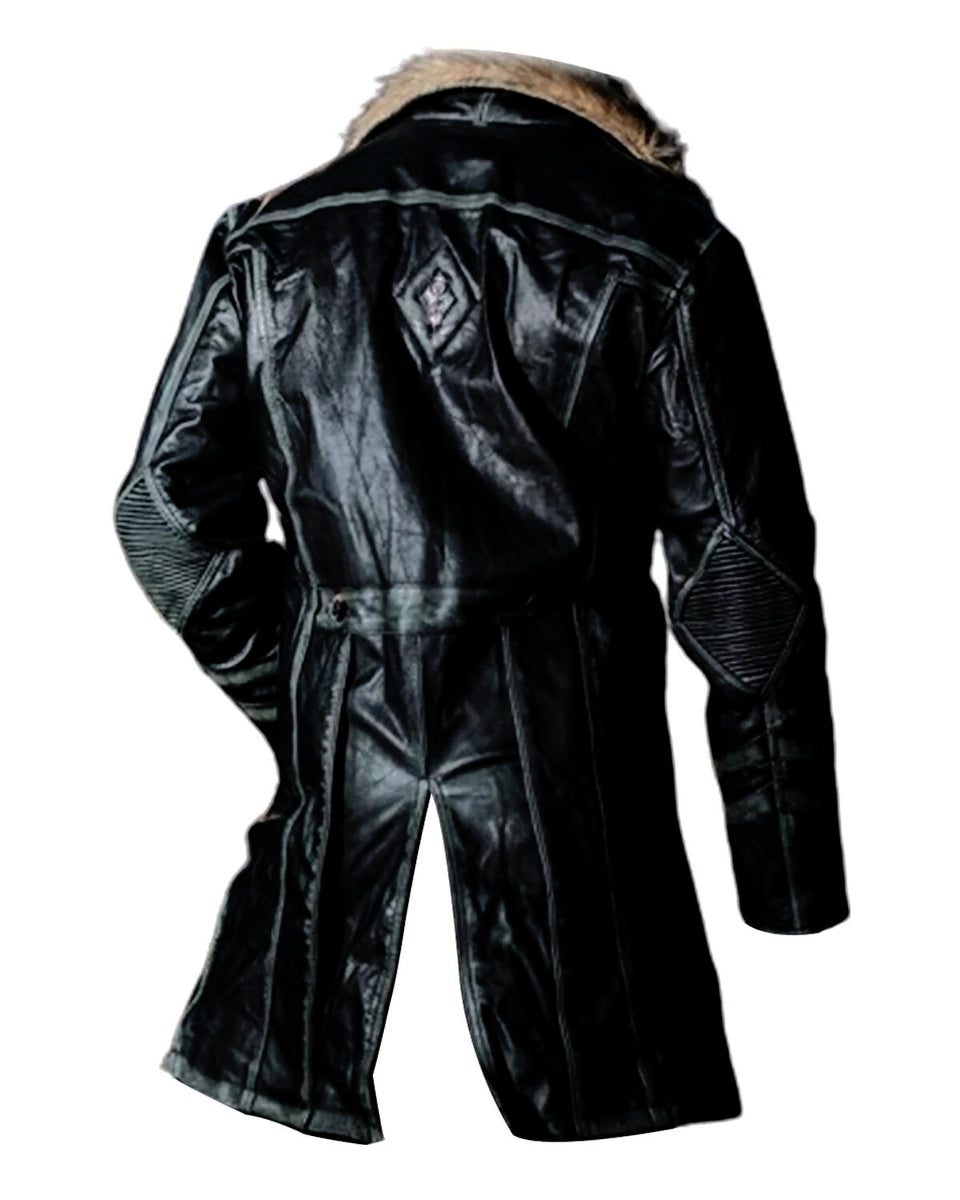 Mens Warlock Black Stylish Leather Coat | Elite Jacket