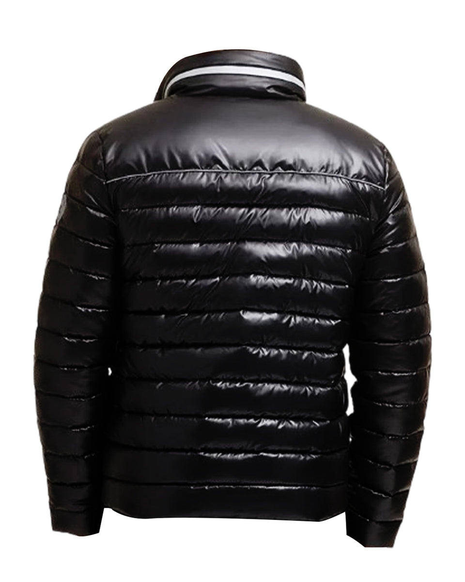 Mens Casual Black Fleece Lined Puffer Jacket | Elite Jacket